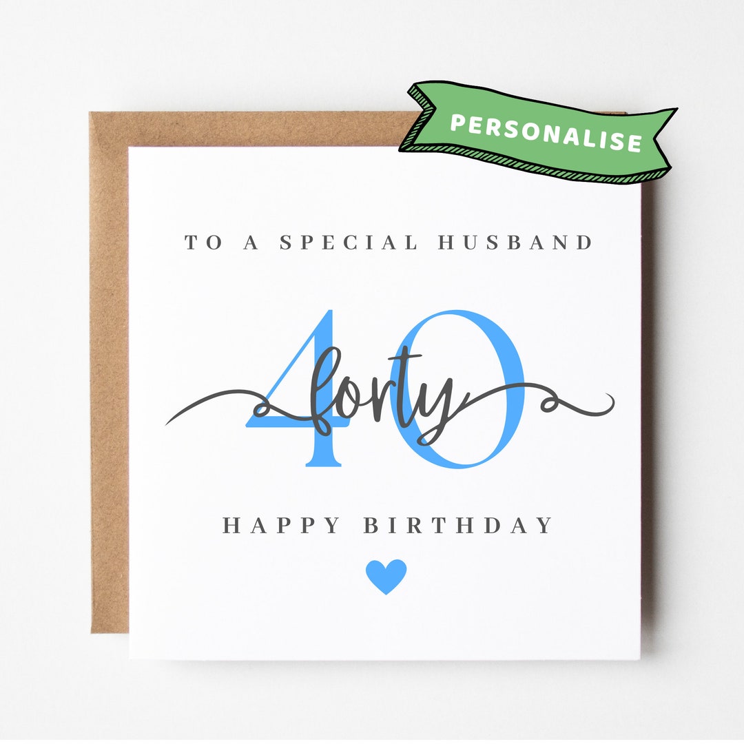 Personalised 40th Birthday Card for Him Husband 40th Birthday Cards ...