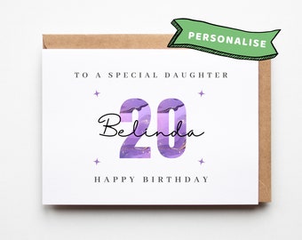 20 Year Old Girl Birthday Card - Etsy UK