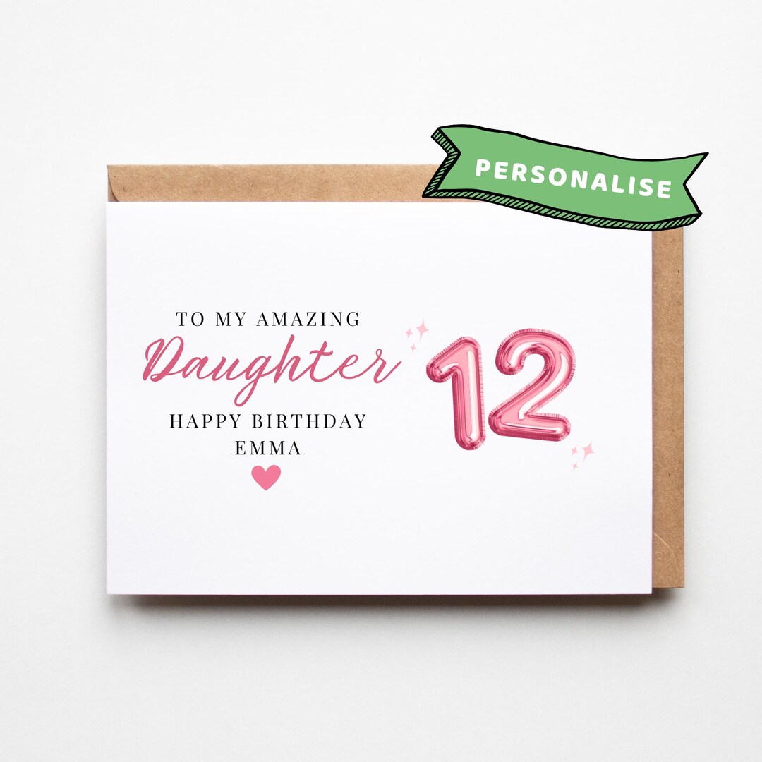 Daughter 12th Birthday Card Daughter 12th Birthday Cards Daughter 12th ...