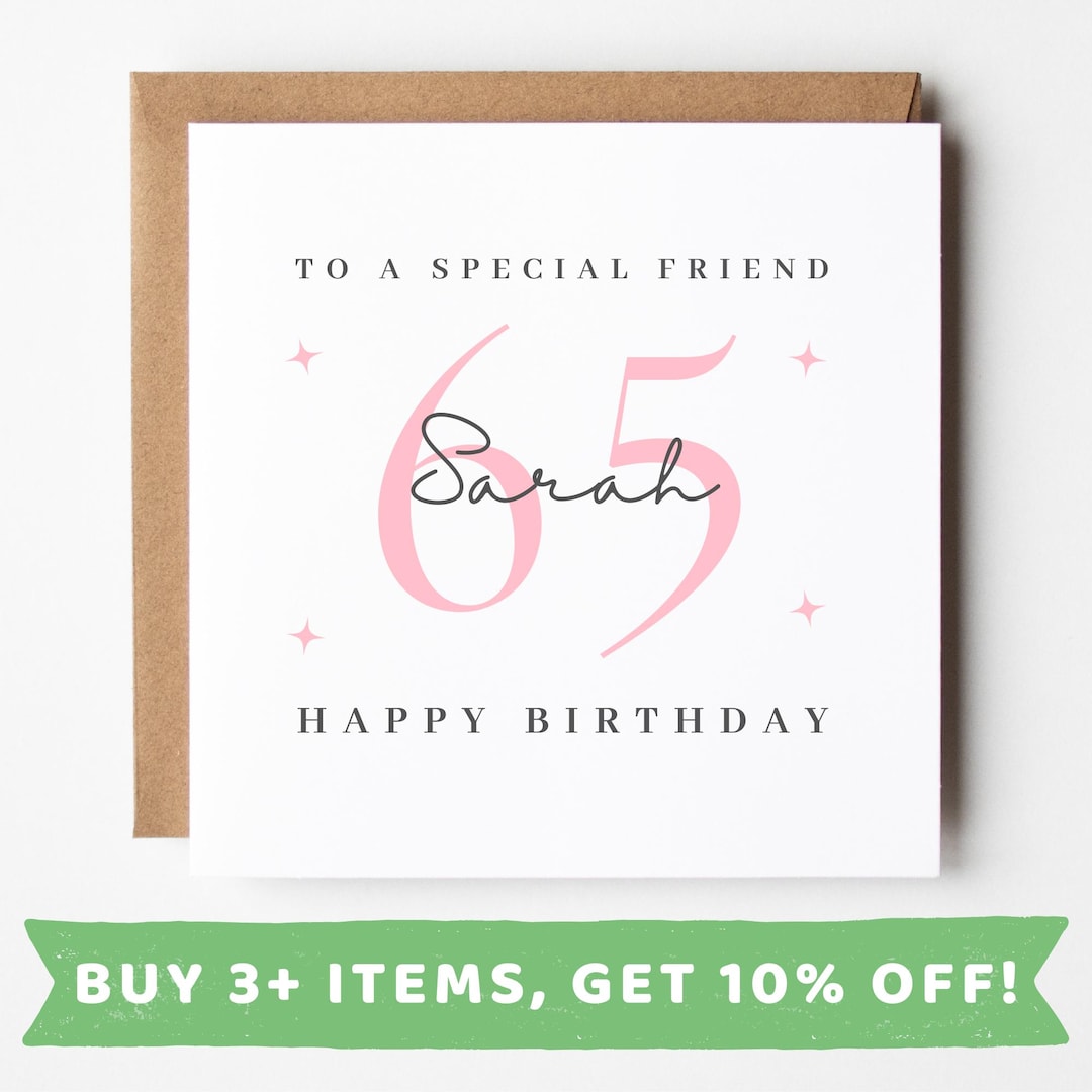 Friend 65th Birthday Card Friend 65th Birthday Cards 65th Birthday Gift ...