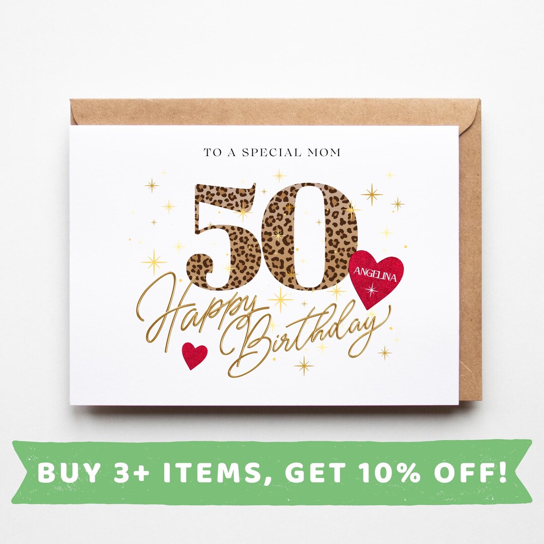 Mom 50th Birthday Card Mom 50th Birthday Cards Mom 50th Birthday Gift ...