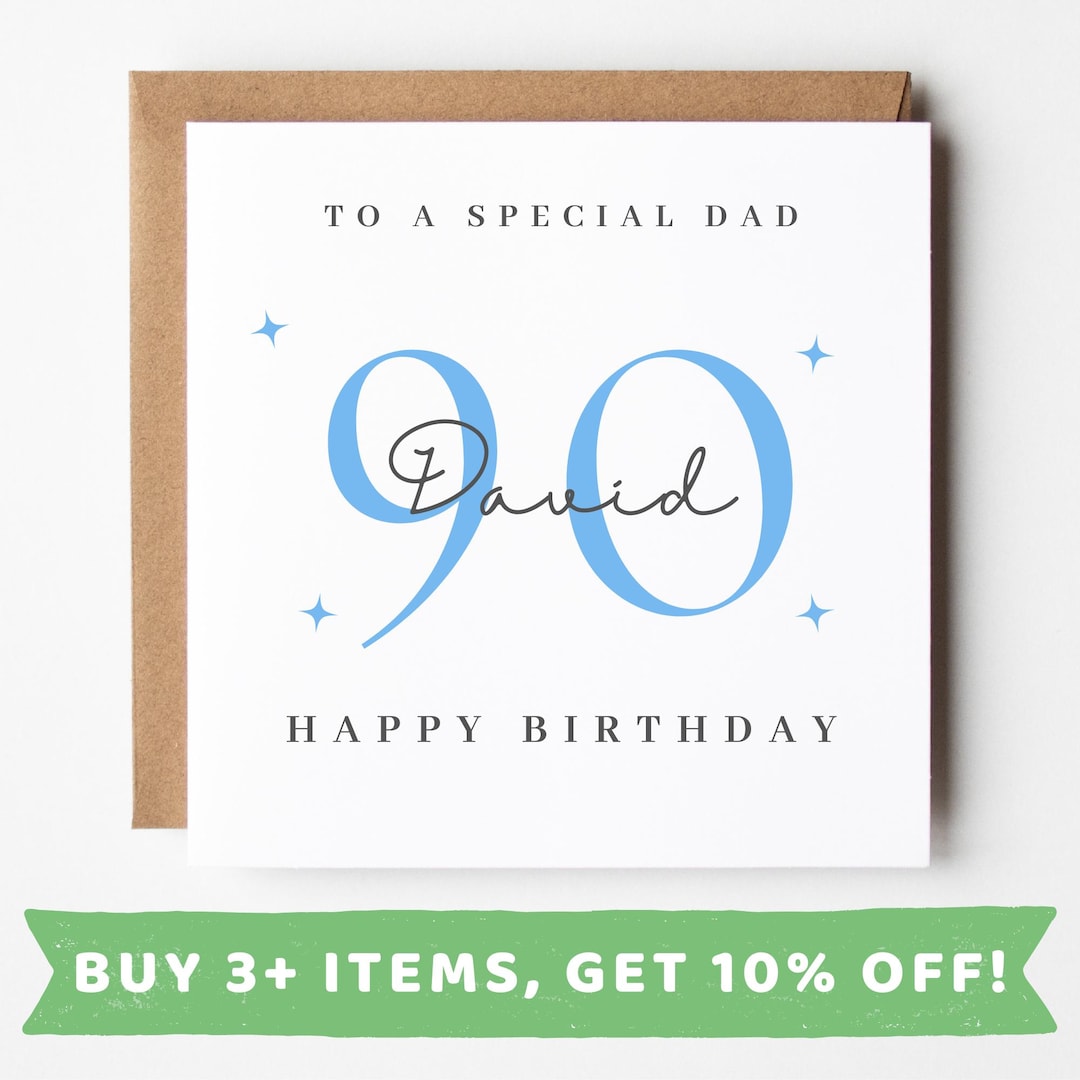 Personalised 90th Birthday Card for Dad 90th Birthday Card Dad 90th ...