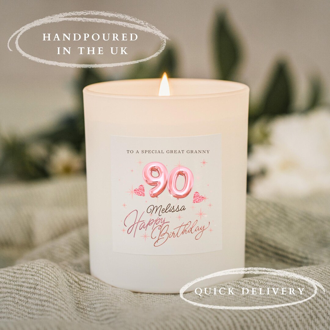 Great Granny 90th Birthday Candle Great Granny 90th Birthday Gift Great Granny 90th Birthday ...