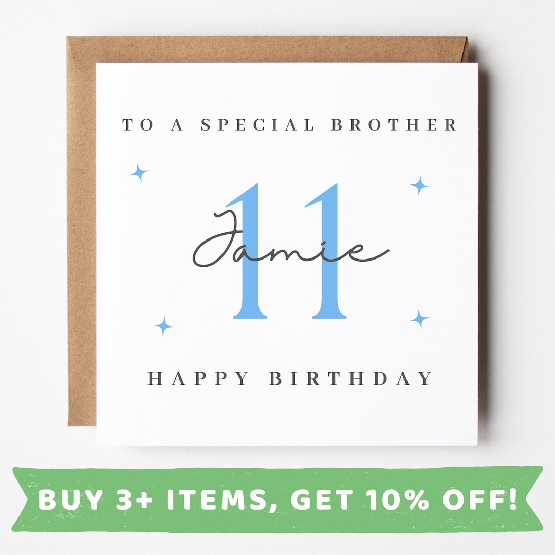 Personalised Brother 11th Birthday Card Brother 11th Birthday Cards ...