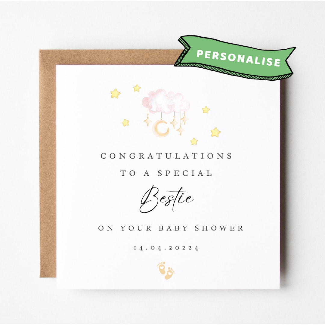 Bestie Baby Shower Card Bestie Baby Shower Cards Best Friend Baby ...