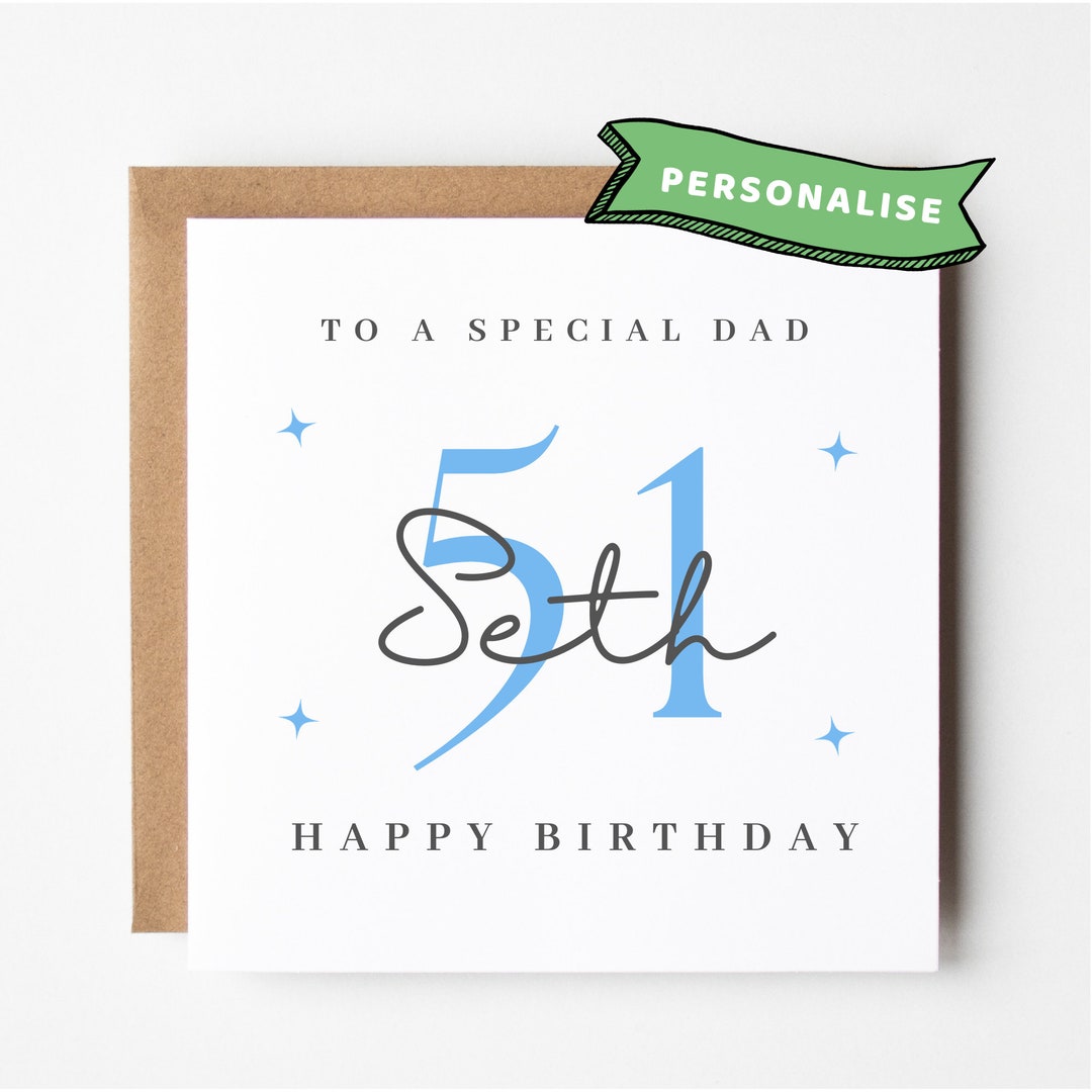 Dad 51st Birthday Card Dad 51st Birthday Cards Dad 51st Birthday Gift ...