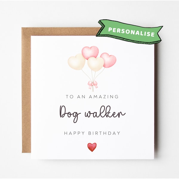Dog Walker Birthday Card - Etsy UK