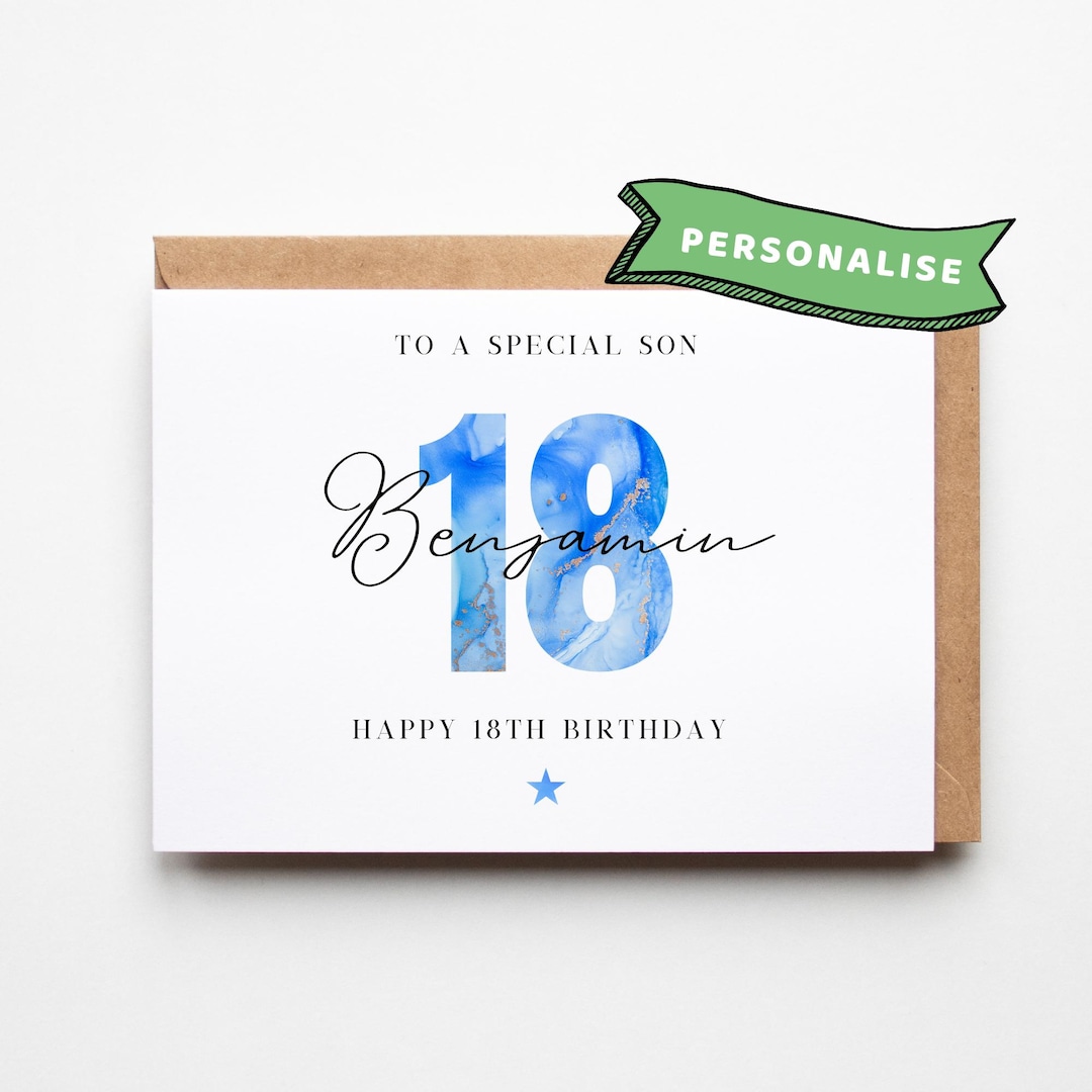 Son 18th Birthday Card Son 18th Birthday Cards Son 18th Birthday Gift ...