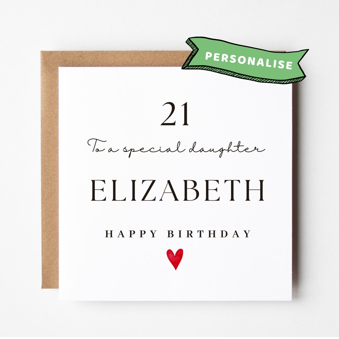 Birthday Card for Daughter 21 Daughter 21st Birthday Card Daughter 21st ...