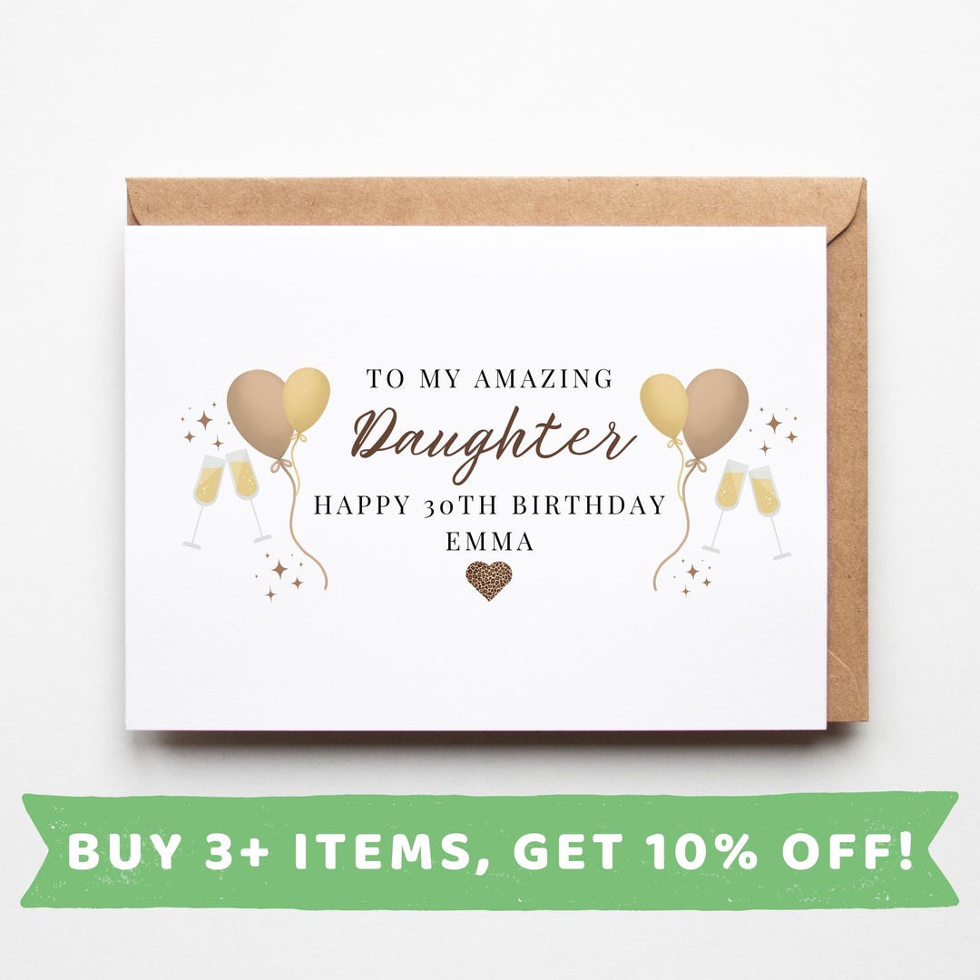 Daughter 30th Birthday Card Daughter 30th Birthday Cards Daughter 30th Birthday Gift Daughter ...