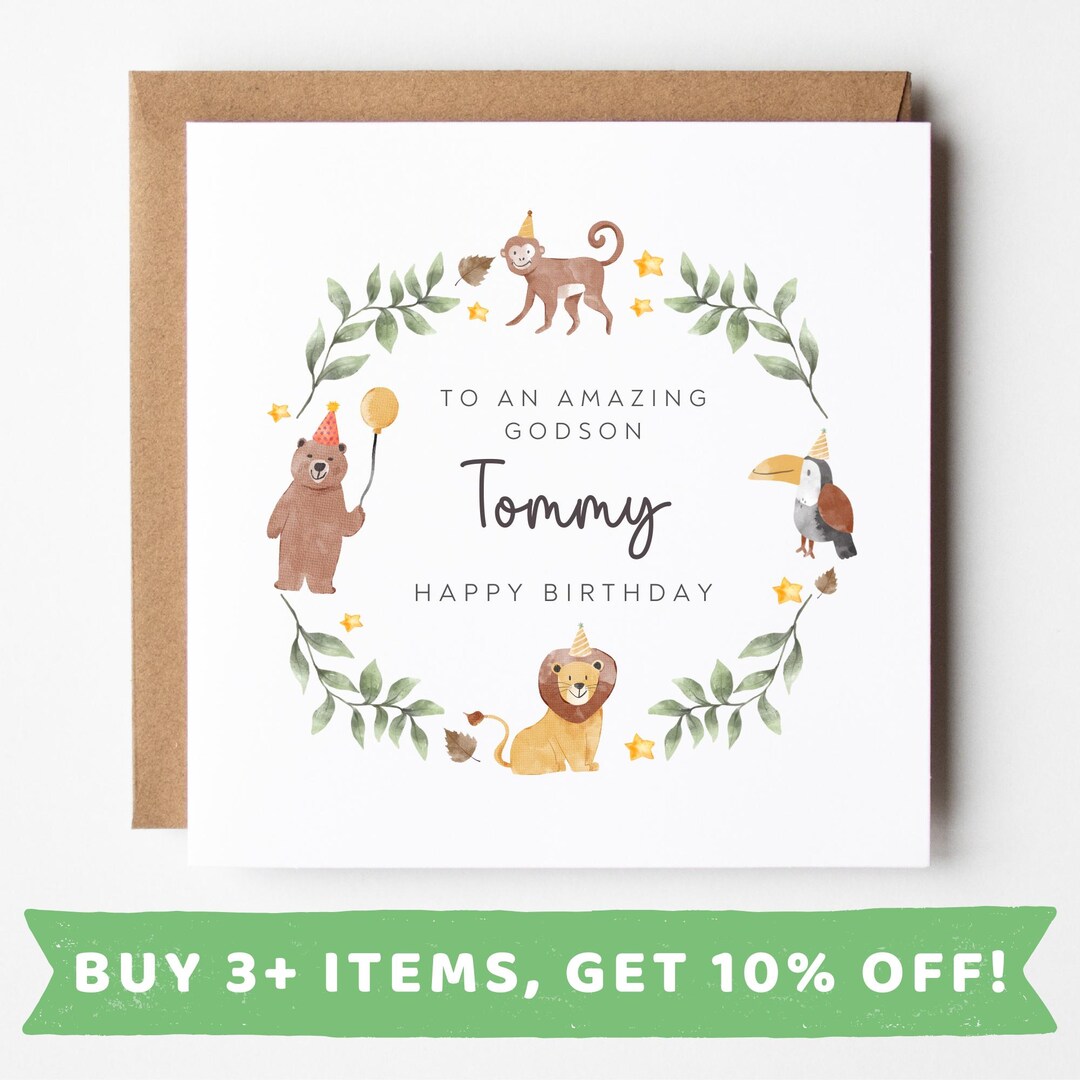 Personalised Birthday Card for Godson Birthday Card Happy Birthday ...