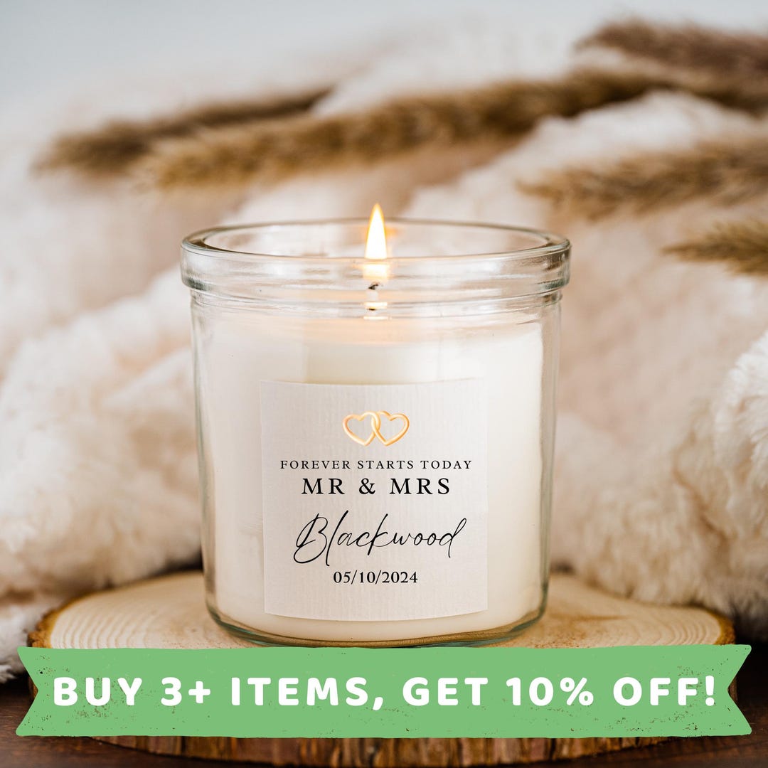 Couple Wedding Day Candle Sticker Couple Wedding Candle Label Couple ...