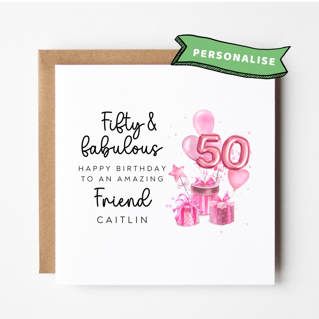 Friend 50th Birthday Card Friend 50th Birthday Cards 50th Birthday Gift ...