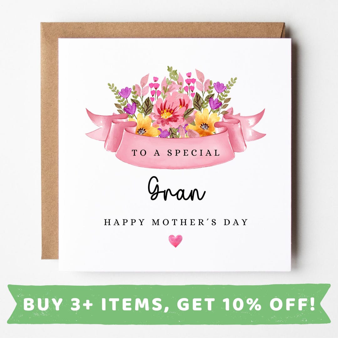 Gran Mother's Day Card Gran Mother's Day Cards Gran Mother's Day Gift ...