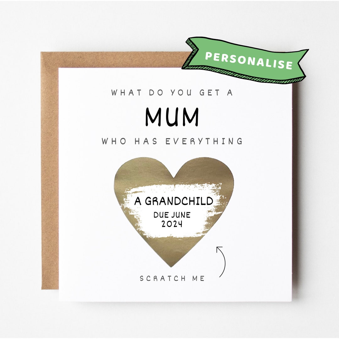 Personalised Pregnancy Announcement Scratch Card for Mum Pregnancy ...