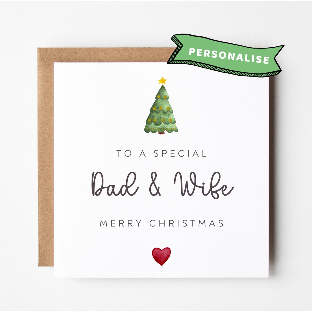 Personalised Christmas Card for Dad and Wife Christmas Card - Etsy