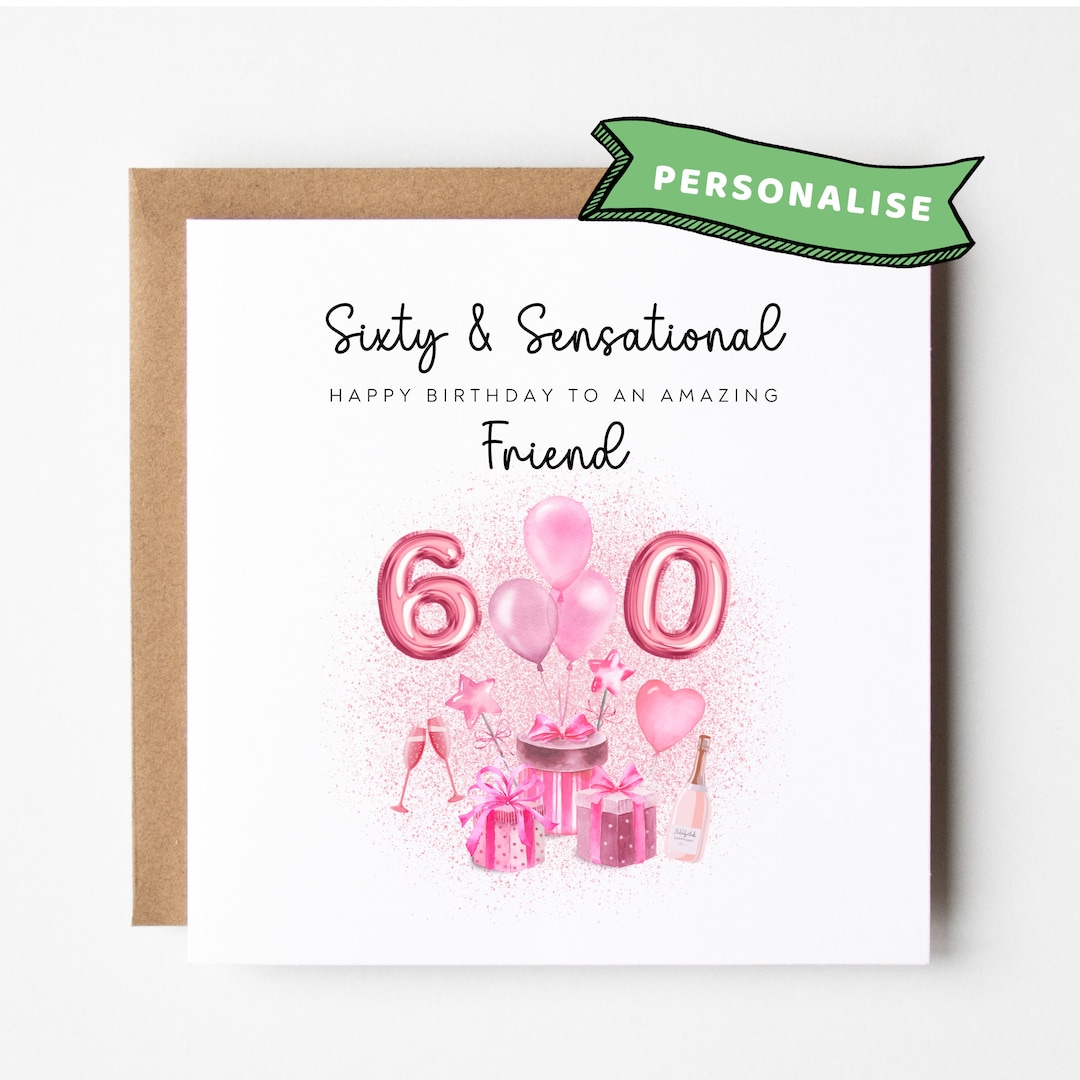 Friend 60th Birthday Card Friend 60th Birthday Cards 60th Birthday Gift ...