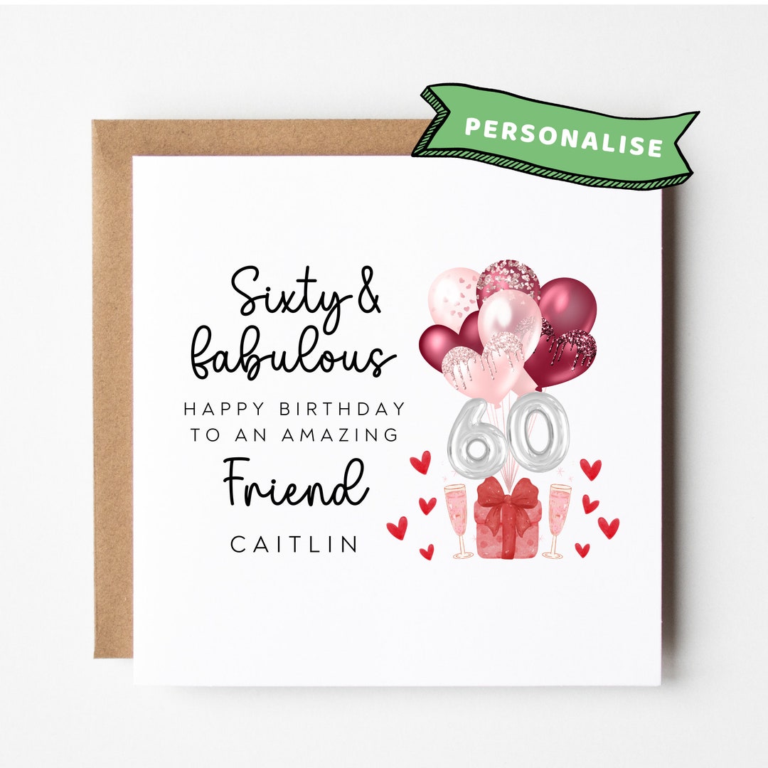 Friend 60th Birthday Card Friend 60th Birthday Cards 60th Birthday Gift ...