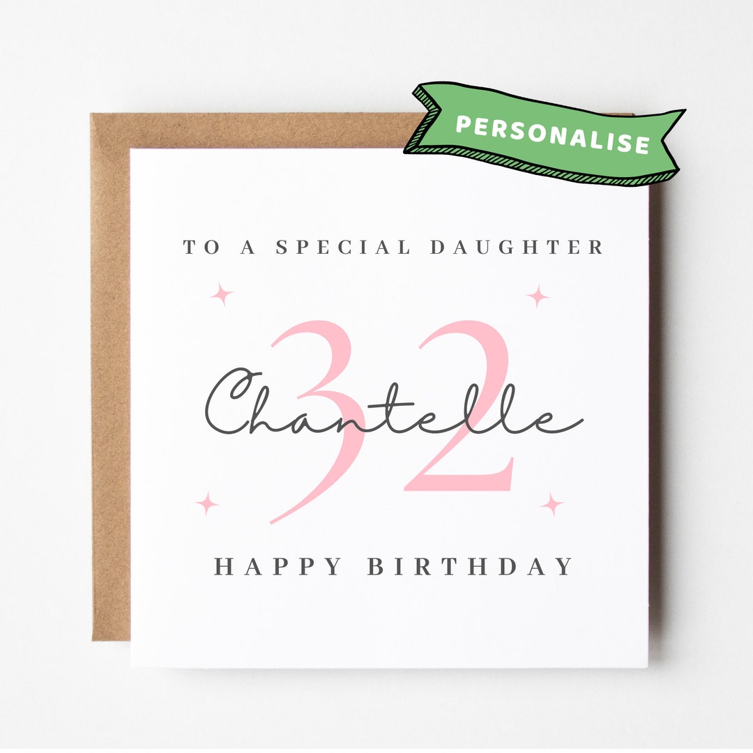 Daughter 32nd Birthday Card Daughter 32nd Birthday Cards Daughter 32nd ...