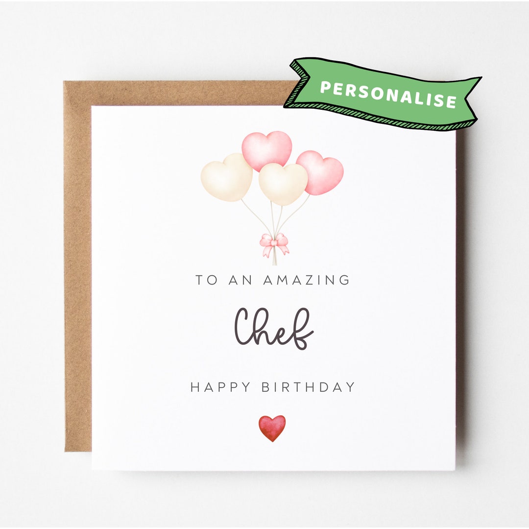 Chef Birthday Card Chef Birthday Cards Chef Birthday Gift Chef Birthday ...