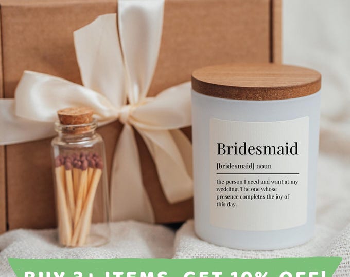 Personalised Bridesmaid Labels, Candle Stickers, Monochrome Wedding ...