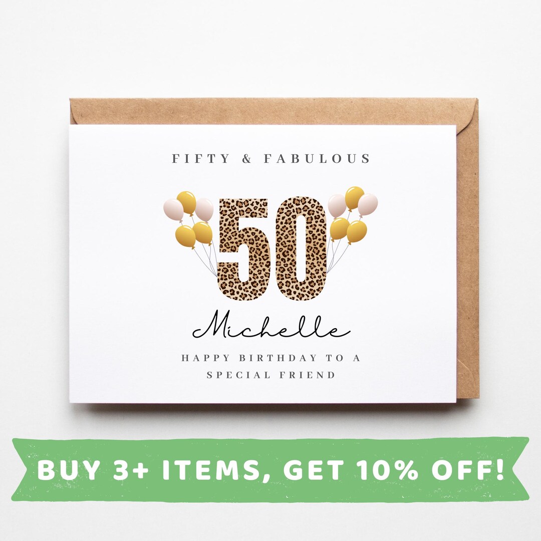 Friend 50th Birthday Card Friend 50th Birthday Cards 50th Birthday Gift ...