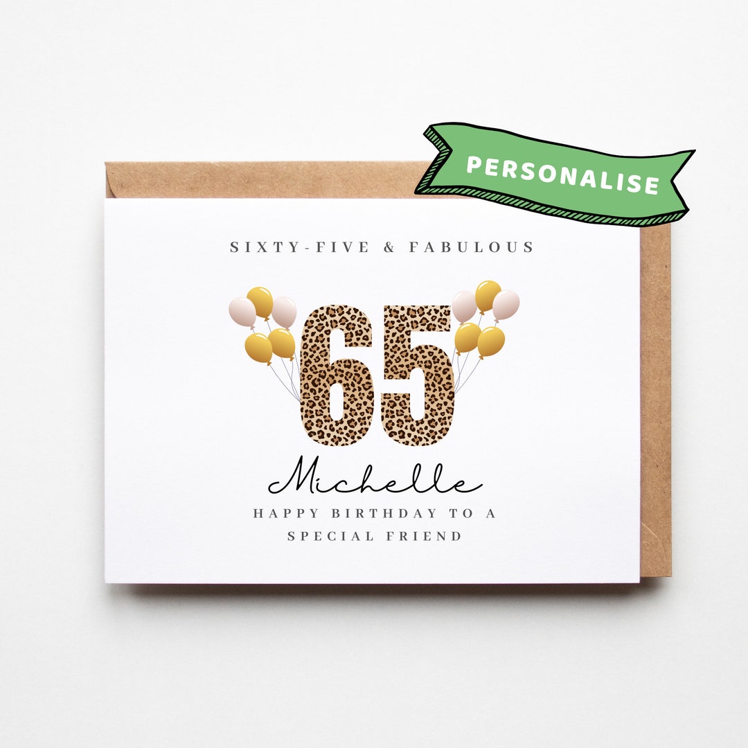 Friend 65th Birthday Card Friend 65th Birthday Cards 65th Birthday Gift ...