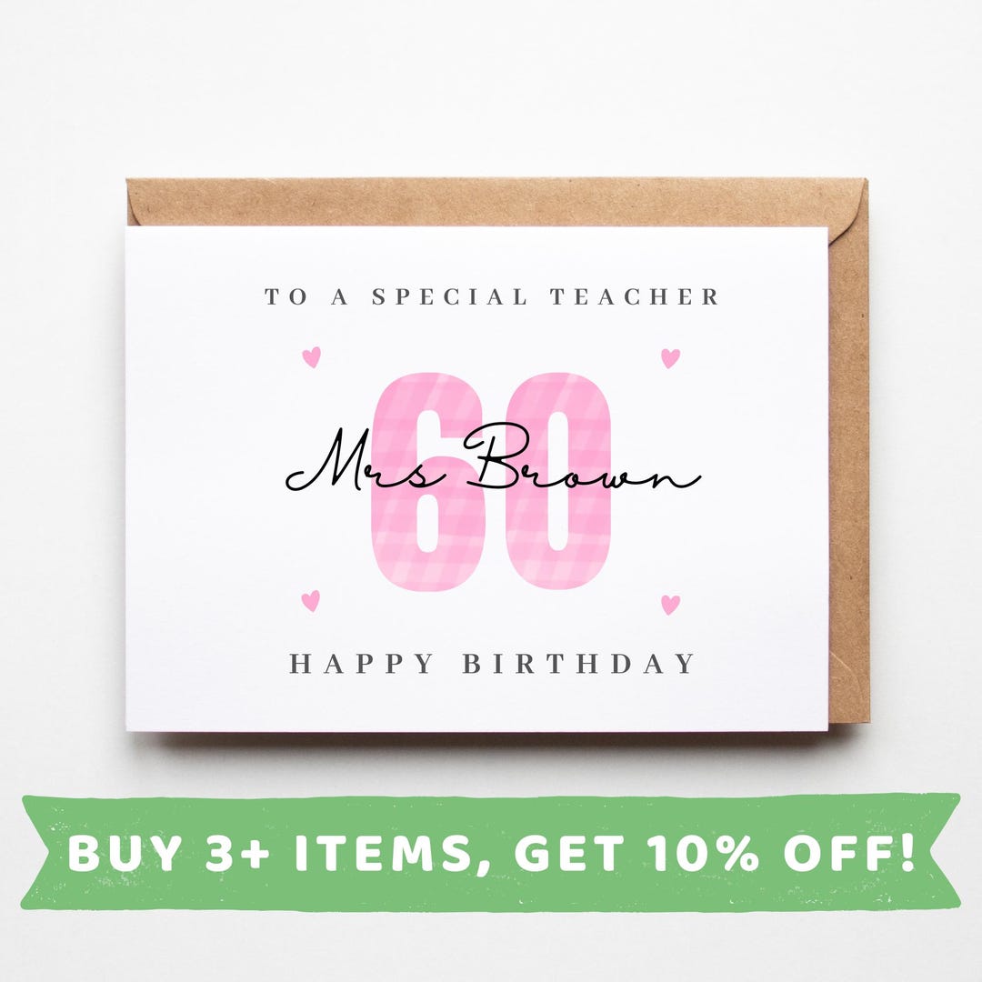 Teacher 60th Birthday Card Teacher 60th Birthday Cards Teacher 60th ...
