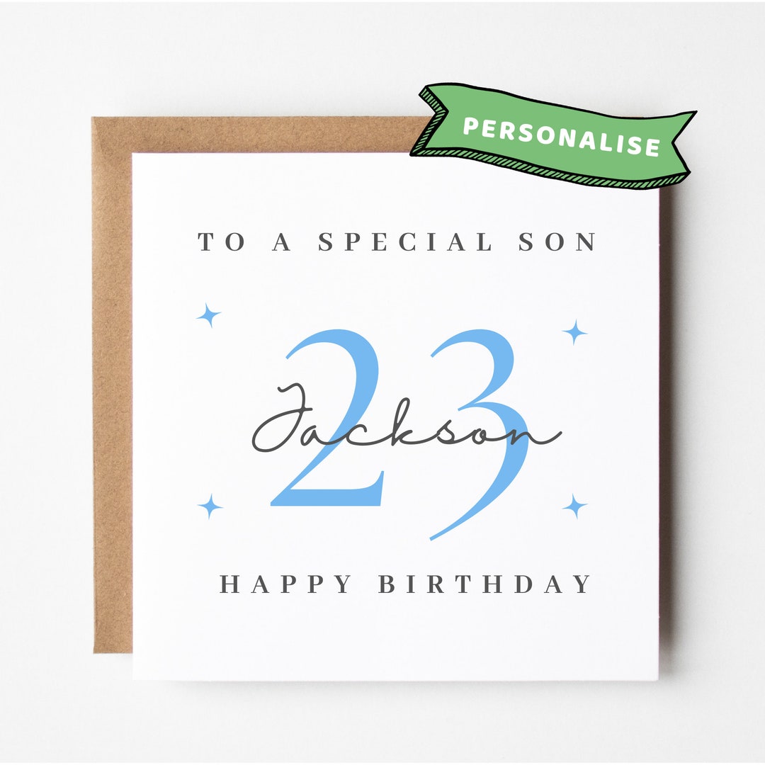 Personalised 23rd Birthday Card for Son 23rd Birthday Cards Son 23 Card ...