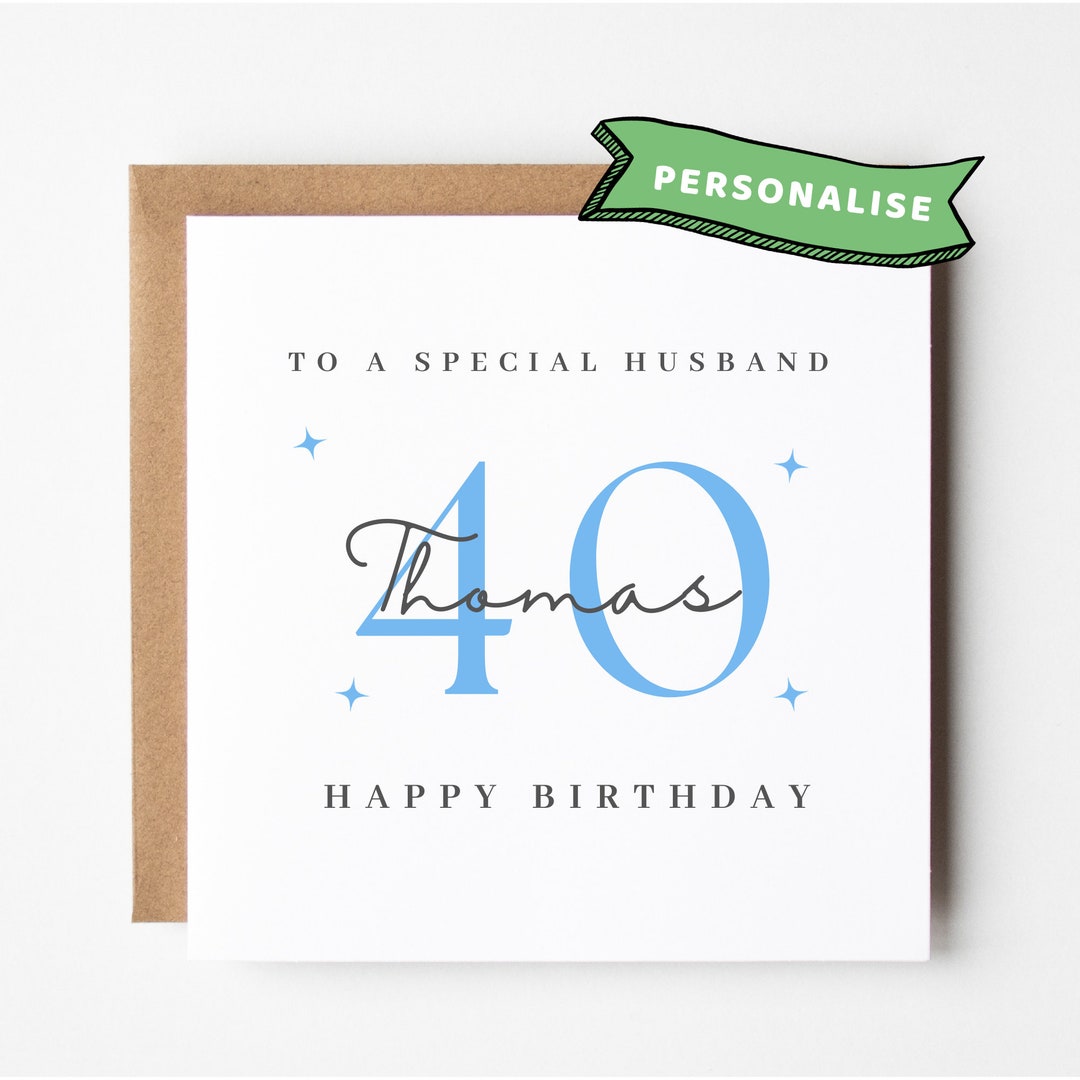 Personalised 40th Birthday Card for Him Husband 40th Birthday Cards ...