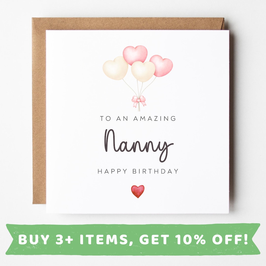 Nanny Birthday Card Nanny Birthday Cards Nanny Birthday Gift Nanny ...
