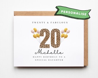 20 Year Old Girl Birthday Card - Etsy UK
