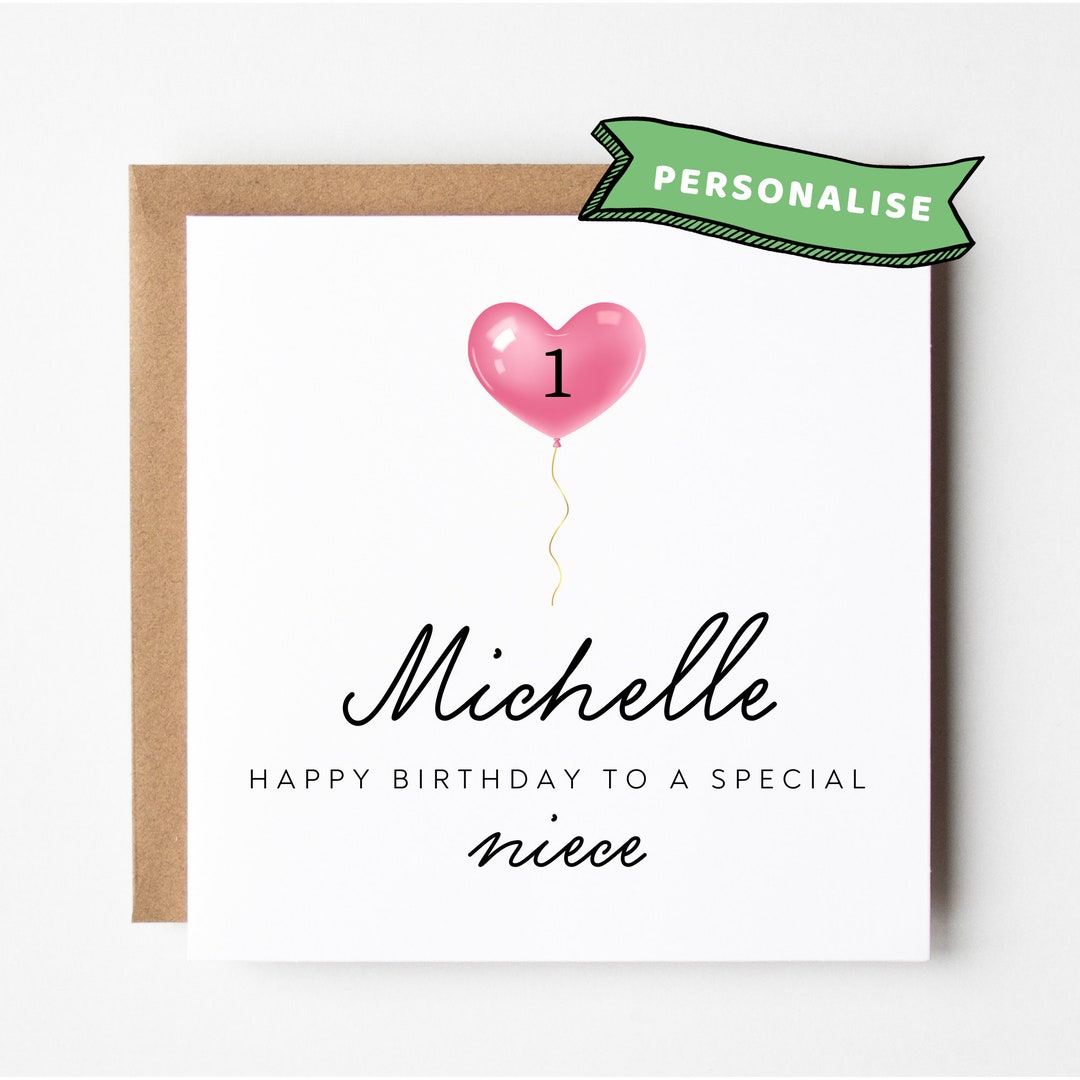 Personalised Niece First Birthday Card Niece First Birthday Cards Niece ...