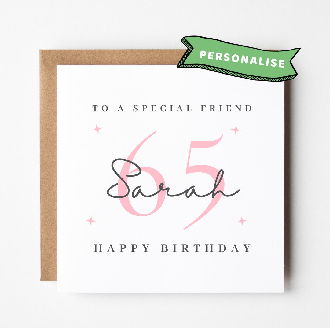 Friend 65th Birthday Card Friend 65th Birthday Cards 65th Birthday Gift ...