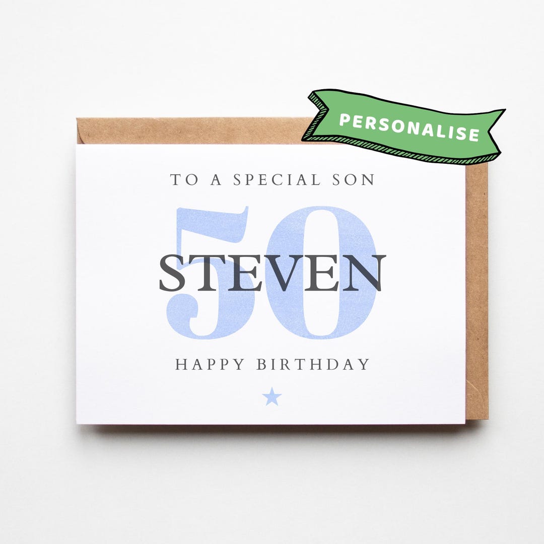 Son 50th Birthday Card Son 50th Birthday Cards Son 50th Birthday Gift ...