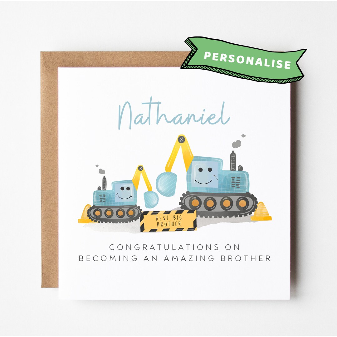 Personalised Big Brother Card Gift Congratulations on Becoming A Big ...