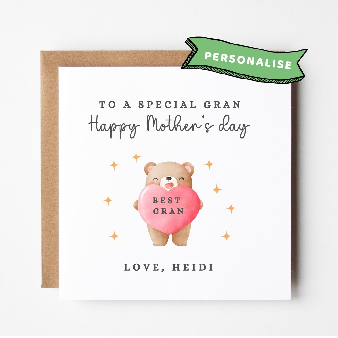 Gran Mother's Day Card Gran Mother's Day Cards Gran Mother's Day Gift ...