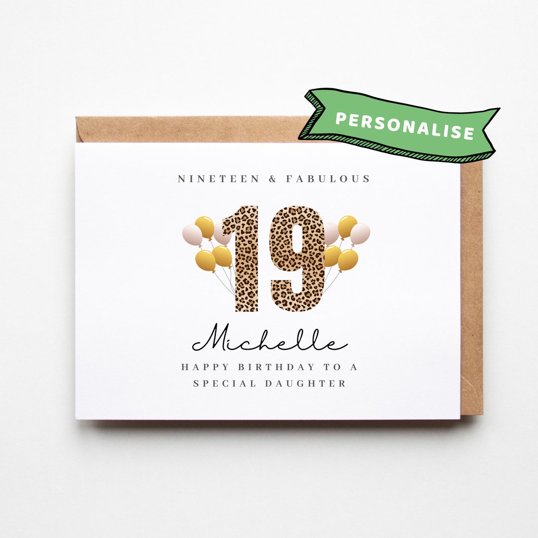 Birthday Card for Daughter 19 Daughter 19th Birthday Card Daughter 19th ...