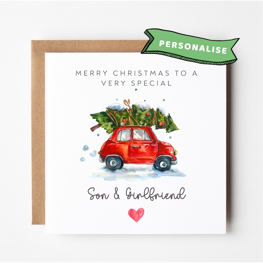 Personalised Christmas Card for Son and Girlfriend Christmas Card Son ...
