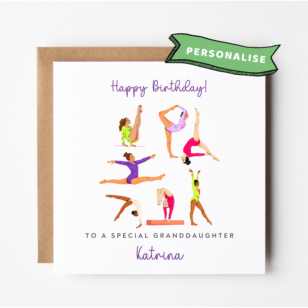 Granddaughter Gymnastics Birthday Card Granddaughter Gymnastics ...
