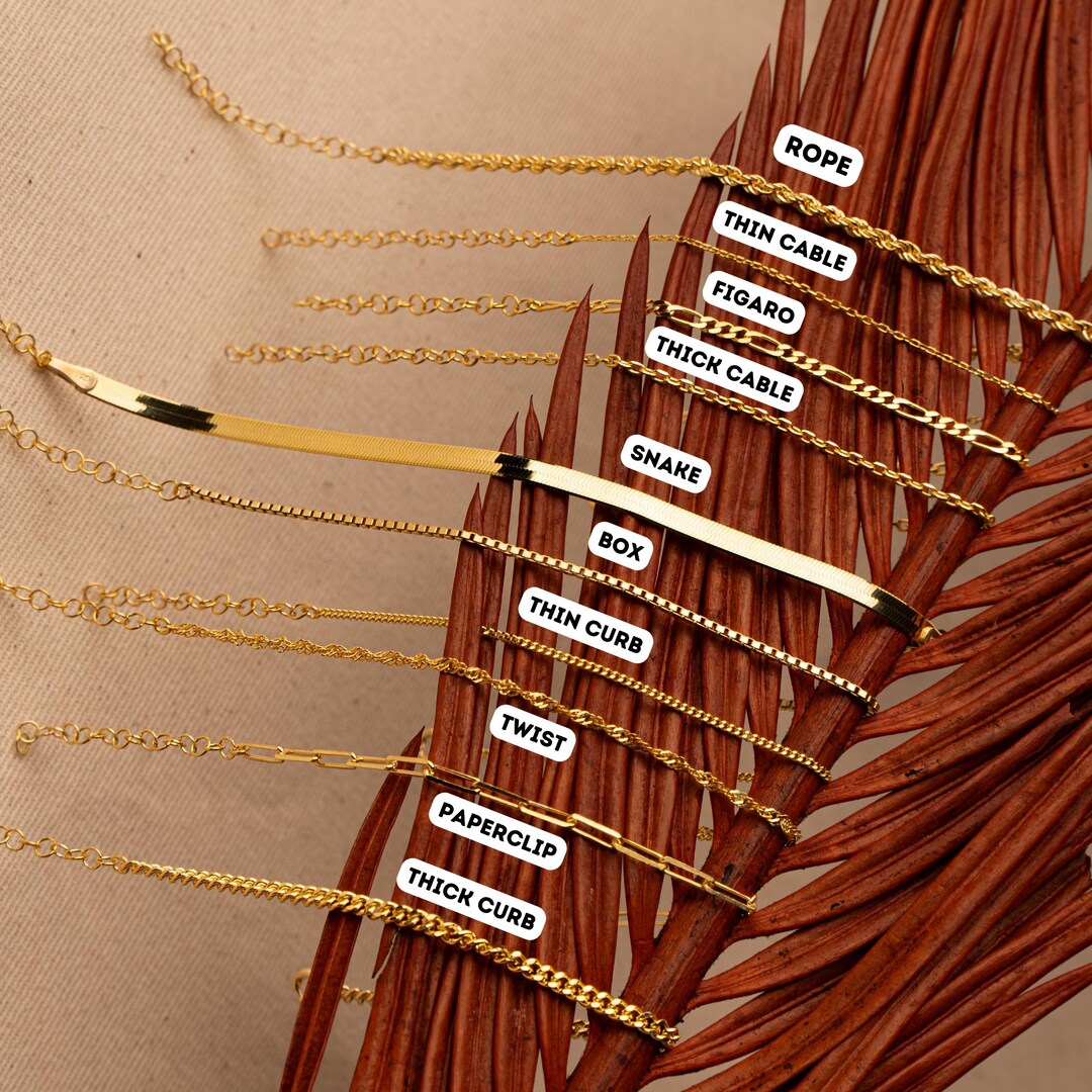 14K Gold Chain Necklaces , Link Chain , Curb Chain , Rope Chain ...