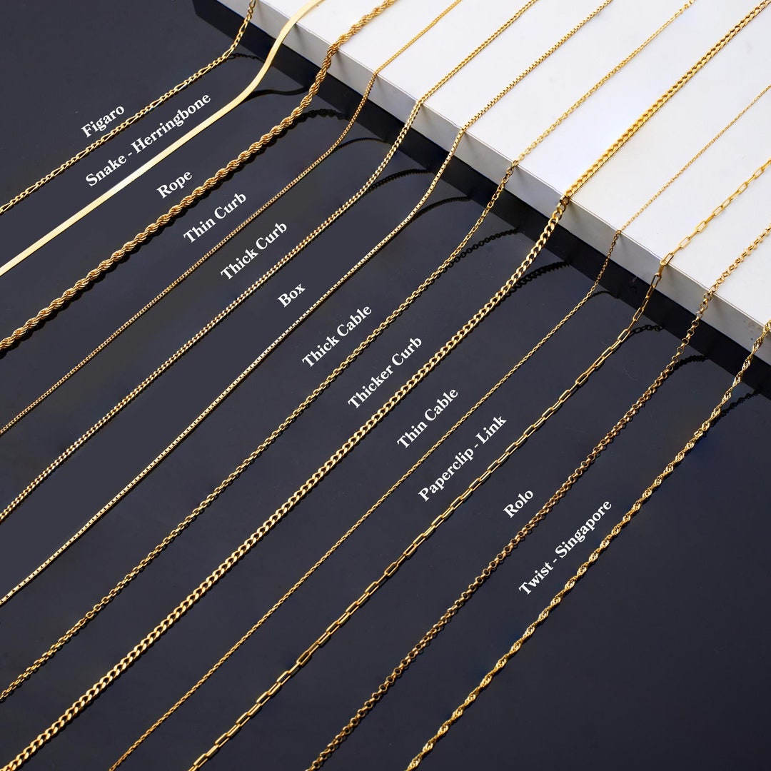 Everyday Minimalist Thin Gold Chain Necklaces for Women, Anti Tarnish ...