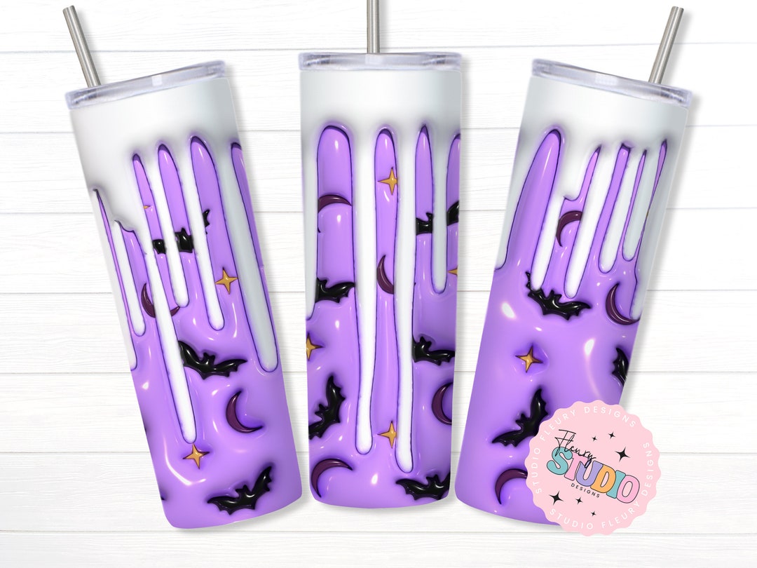 3D Inflated Drip Bats Tumbler Wrap PNG 20 Oz Skinny Tumbler - Etsy