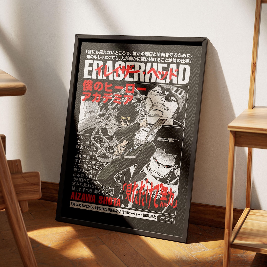 My Hero Academia Eraserhead Set of 1, Printable Anime Poster, Anime ...