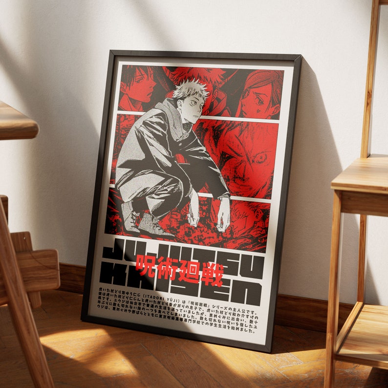 Jujutsu Kaisen Yuji Itadori Poster V2 1 Piece Set Manga Art Anime Wall ...
