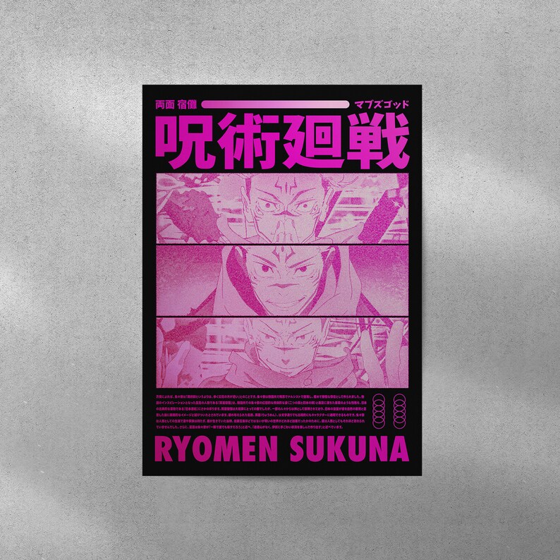 Jujutsu Kaisen Sukuna Poster V3 1 Piece Set Manga Art Anime Wall Print ...
