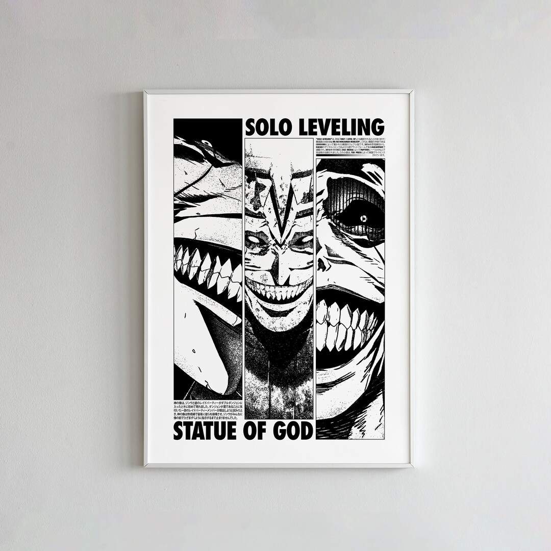 Solo Leveling Art Poster Statue of God Print V2 Manga Art Print Anime ...