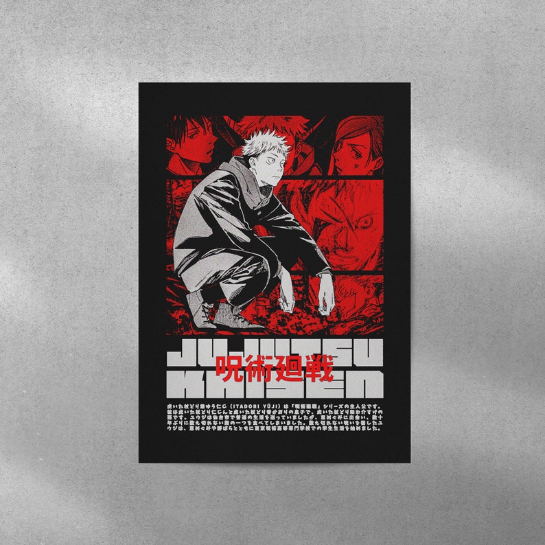 Jujutsu Kaisen Yuji Itadori Poster 1 Piece Set Manga Art Anime Wall ...