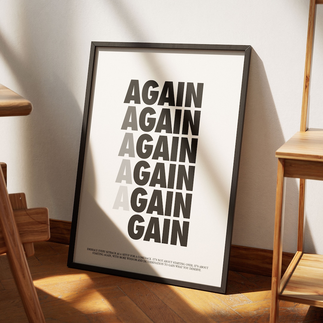Again and Again, Quotes Art, Quotes Poster, Inspiration Poster ...