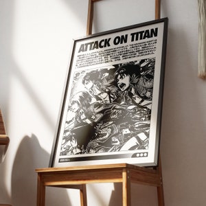 Attack on Titan Poster Set of 1, Attack on Titan Art Anime Wall Print ...